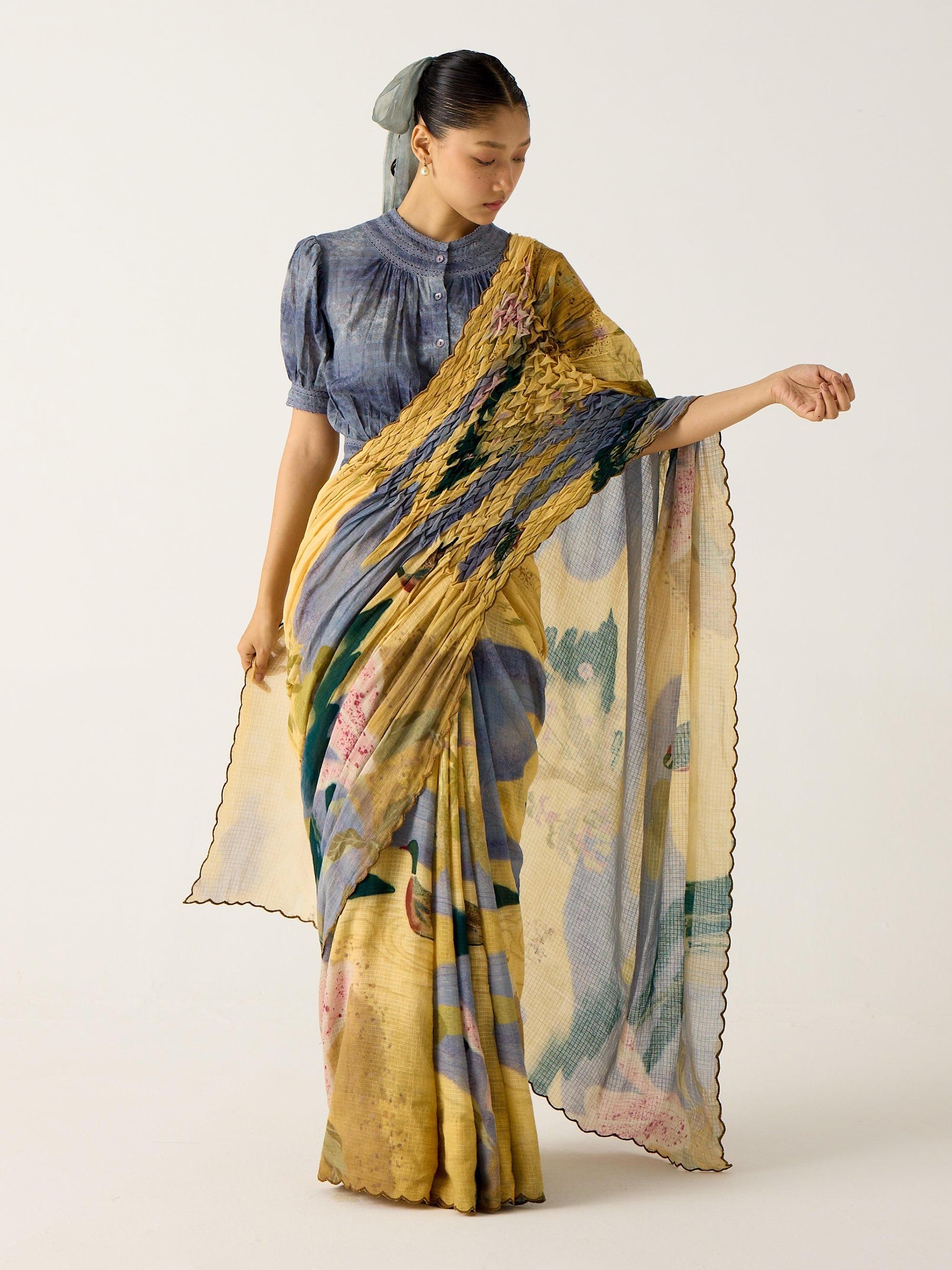 Smocked Saree+Top – CordStudio
