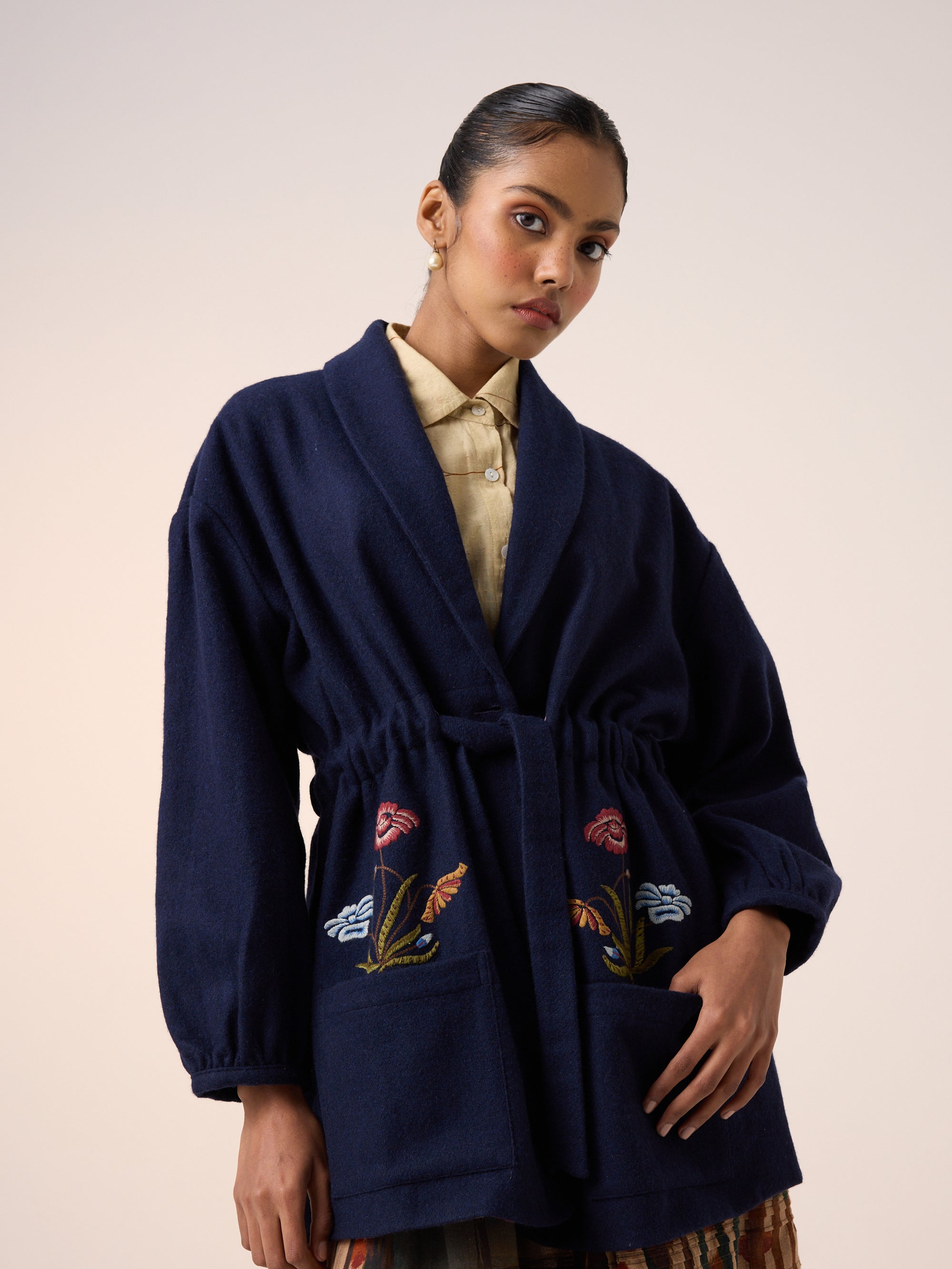 Artist Blazer - Wool Blazer with Adjustable Belt & Shawl Collar – CordStudio