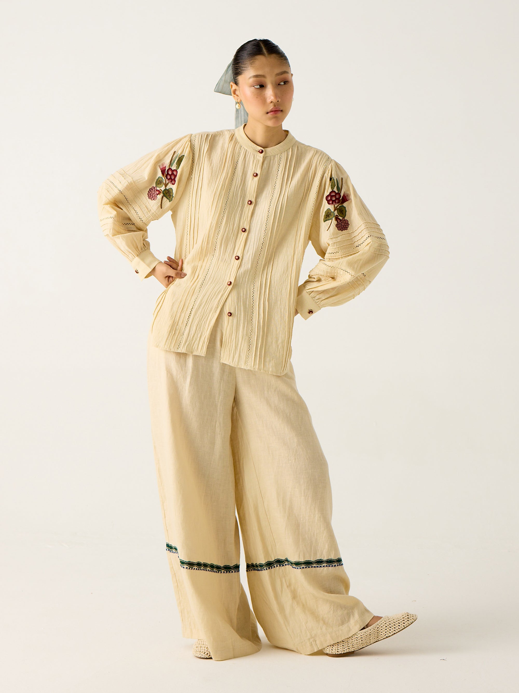 Hazel Top - Ivory Embroidery – CordStudio