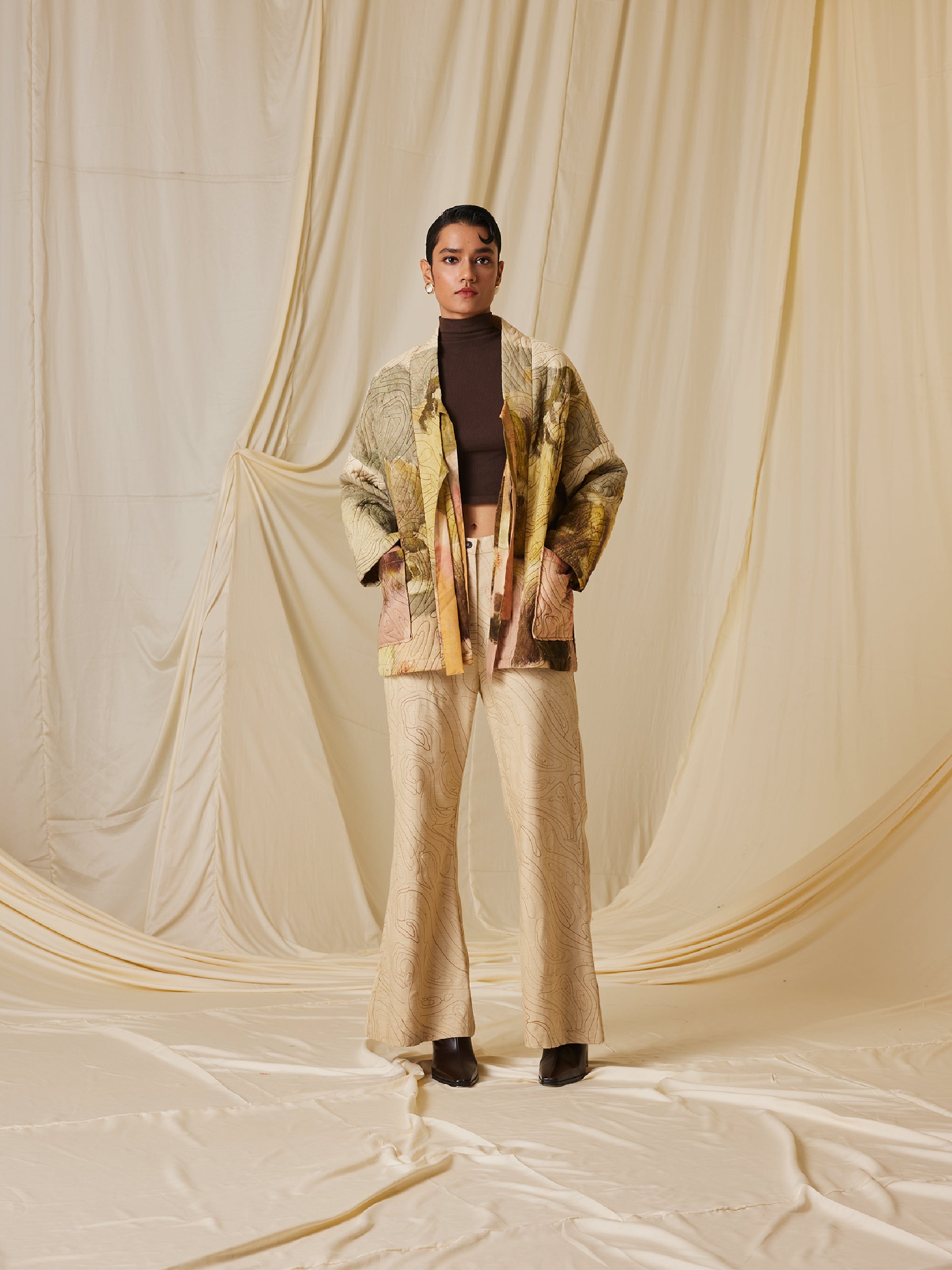 Quilted Front Open Jacket – CordStudio