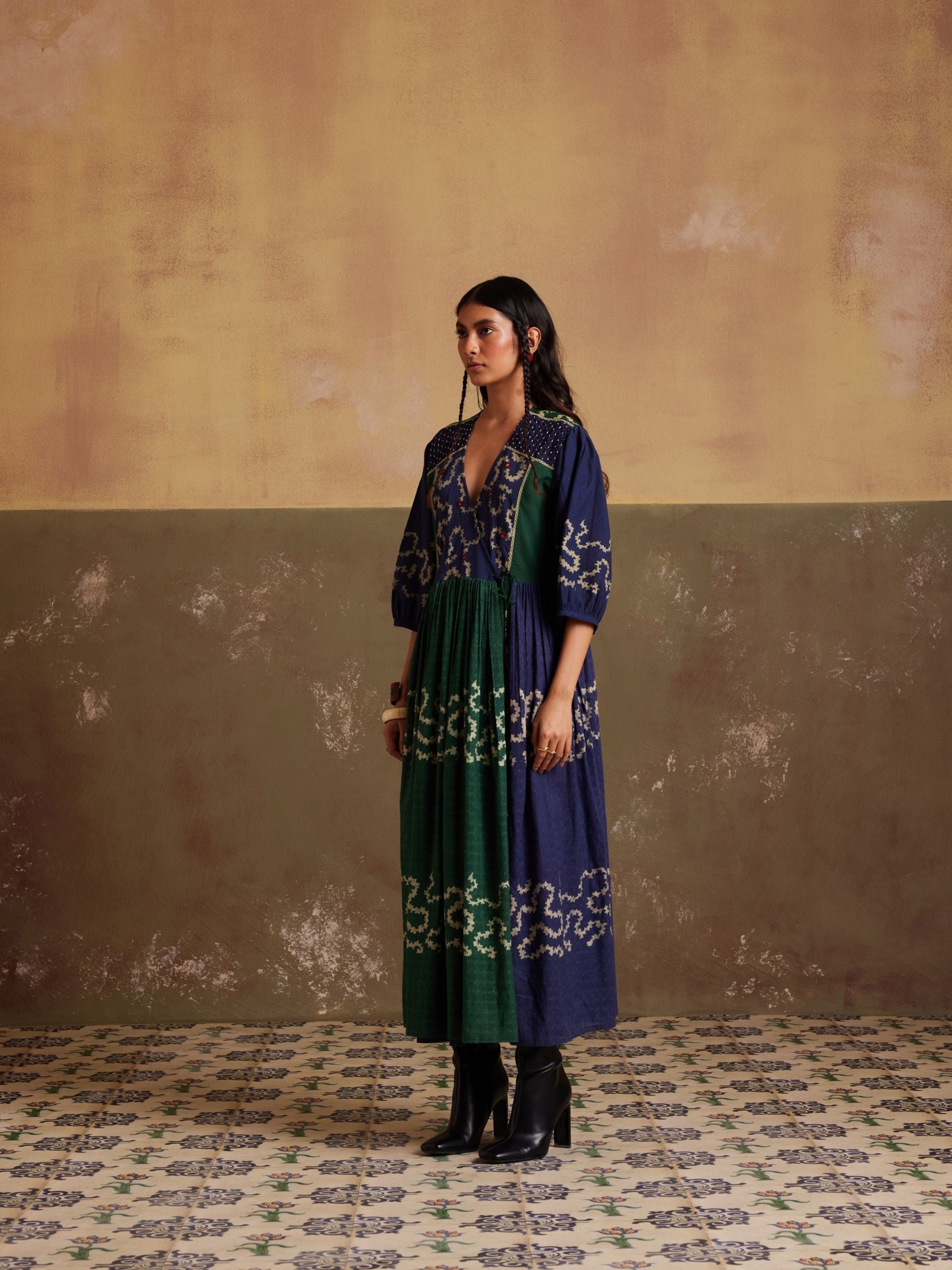 Poem Dress | Indigo Spiral Cotton Dress – CordStudio