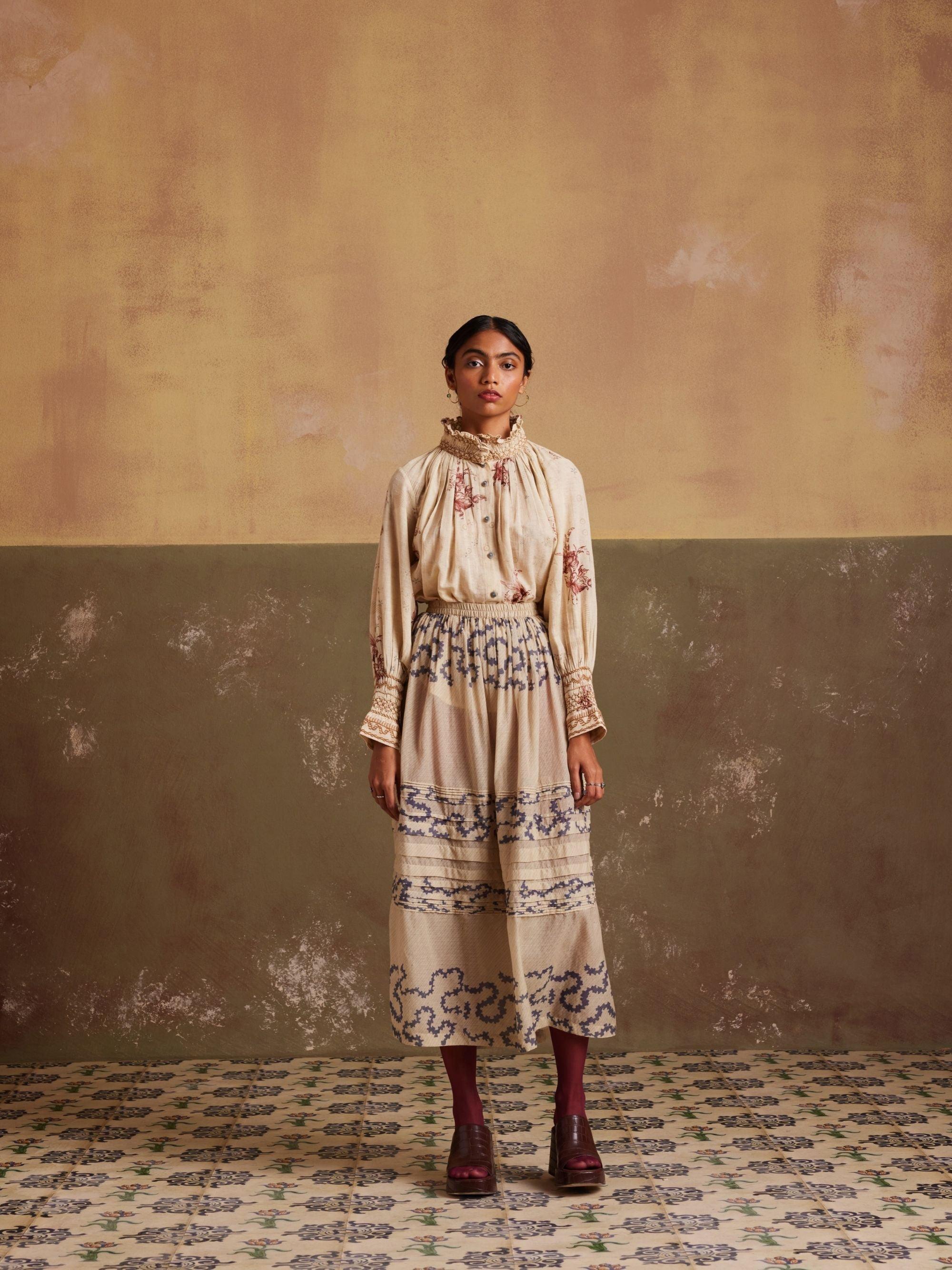 Floral Printed Farmer Top | Pure Cotton Top – CordStudio