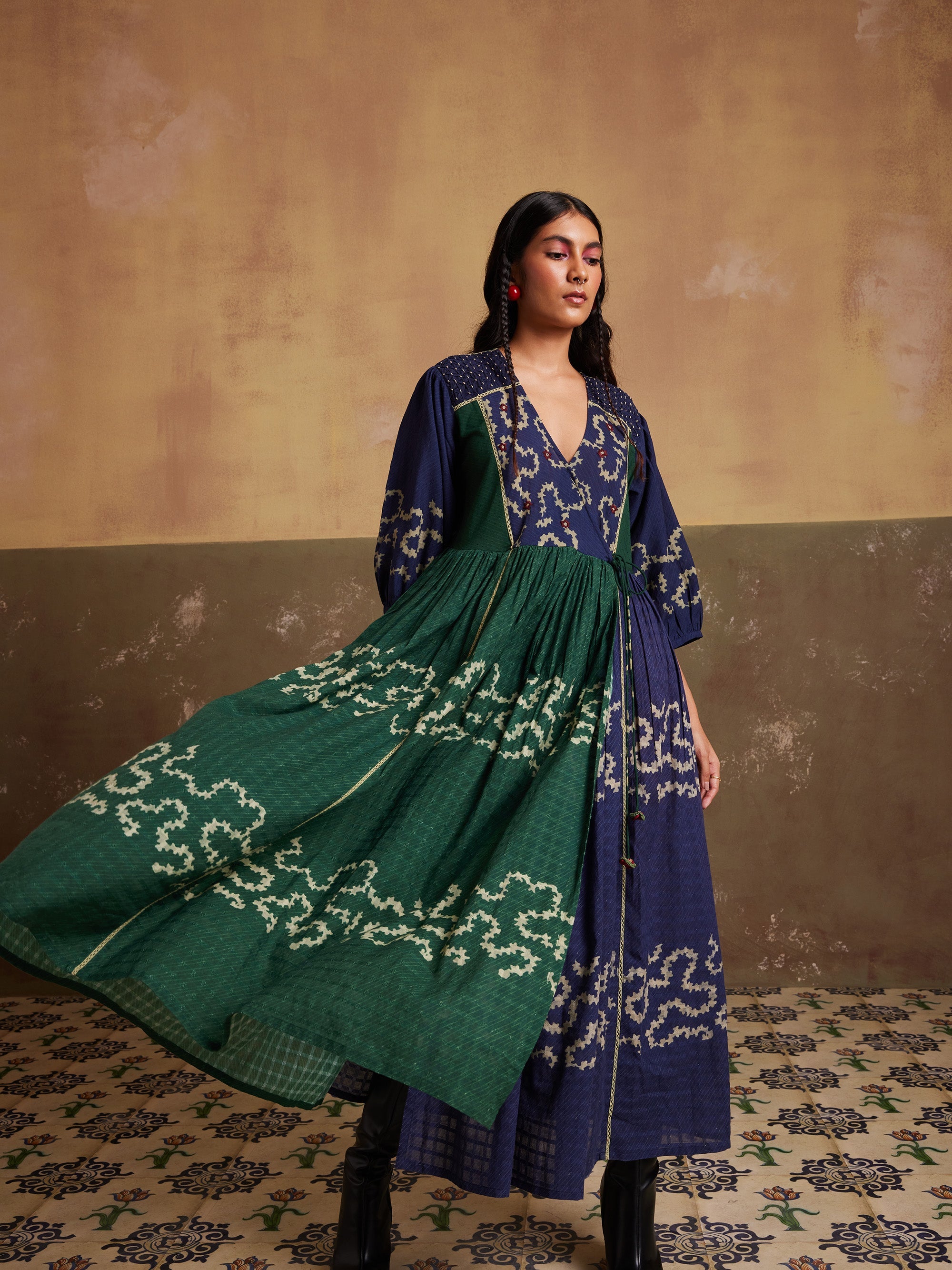 Poem Dress | Indigo Spiral Cotton Dress – CordStudio