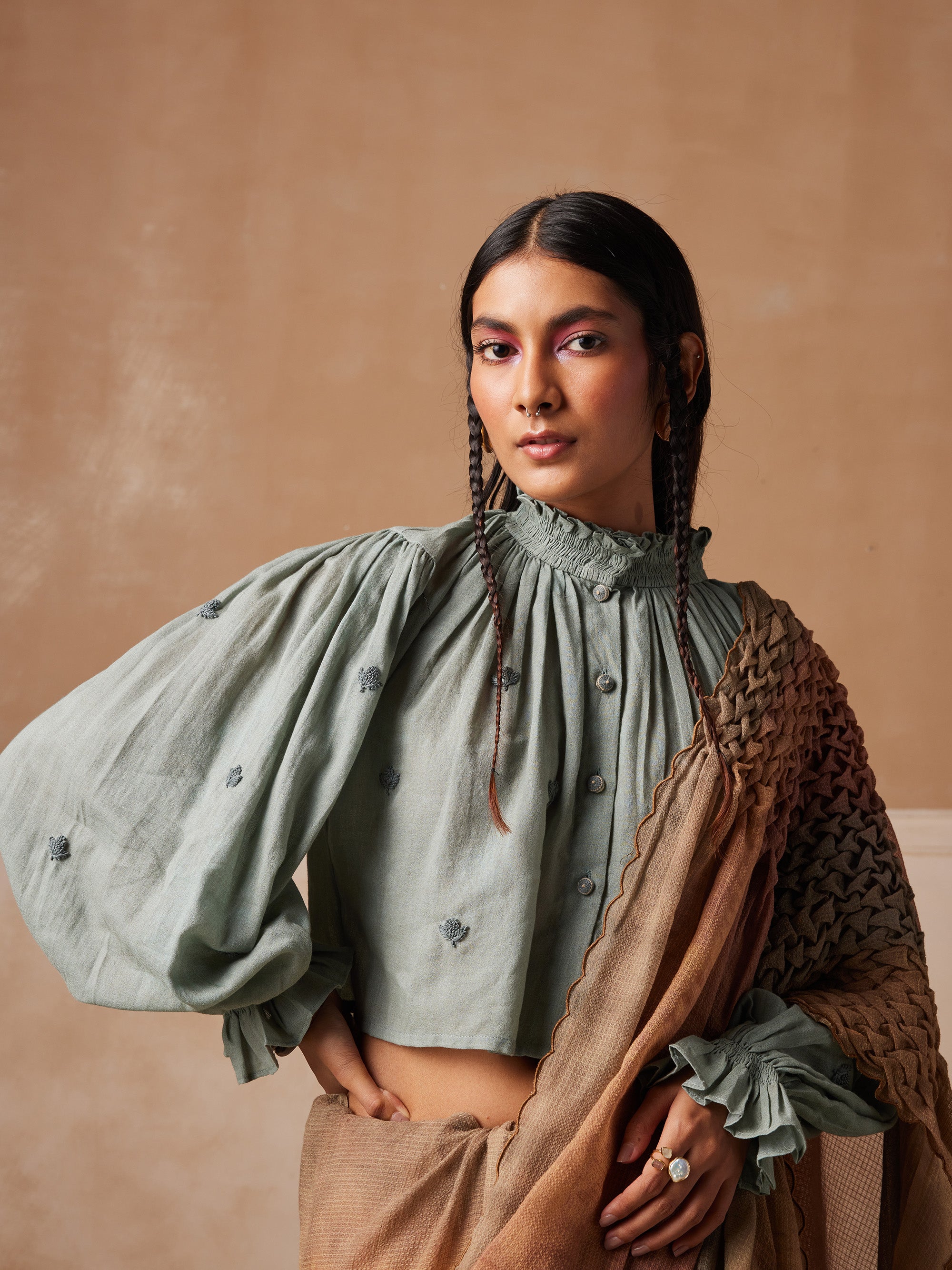 Smocked Dress Saree & Top | Saree Collection – CordStudio