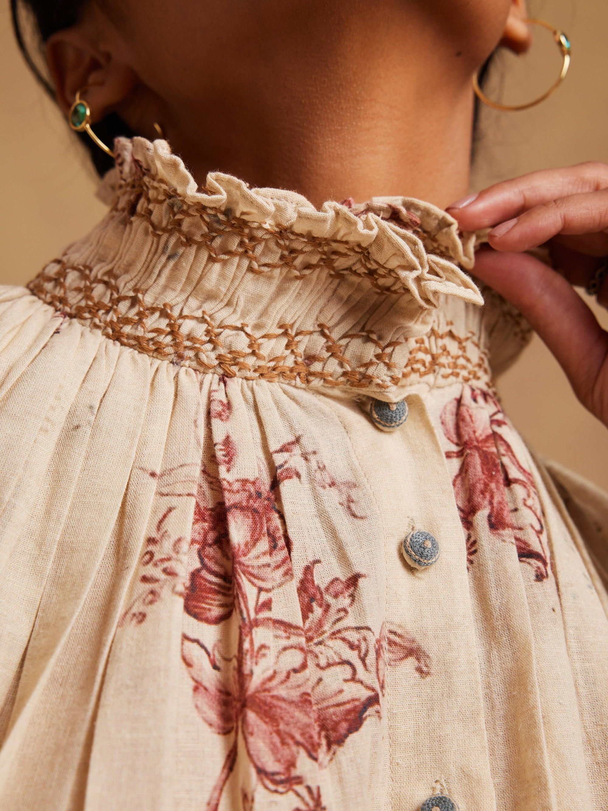 Floral Printed Farmer Top | Pure Cotton Top – CordStudio