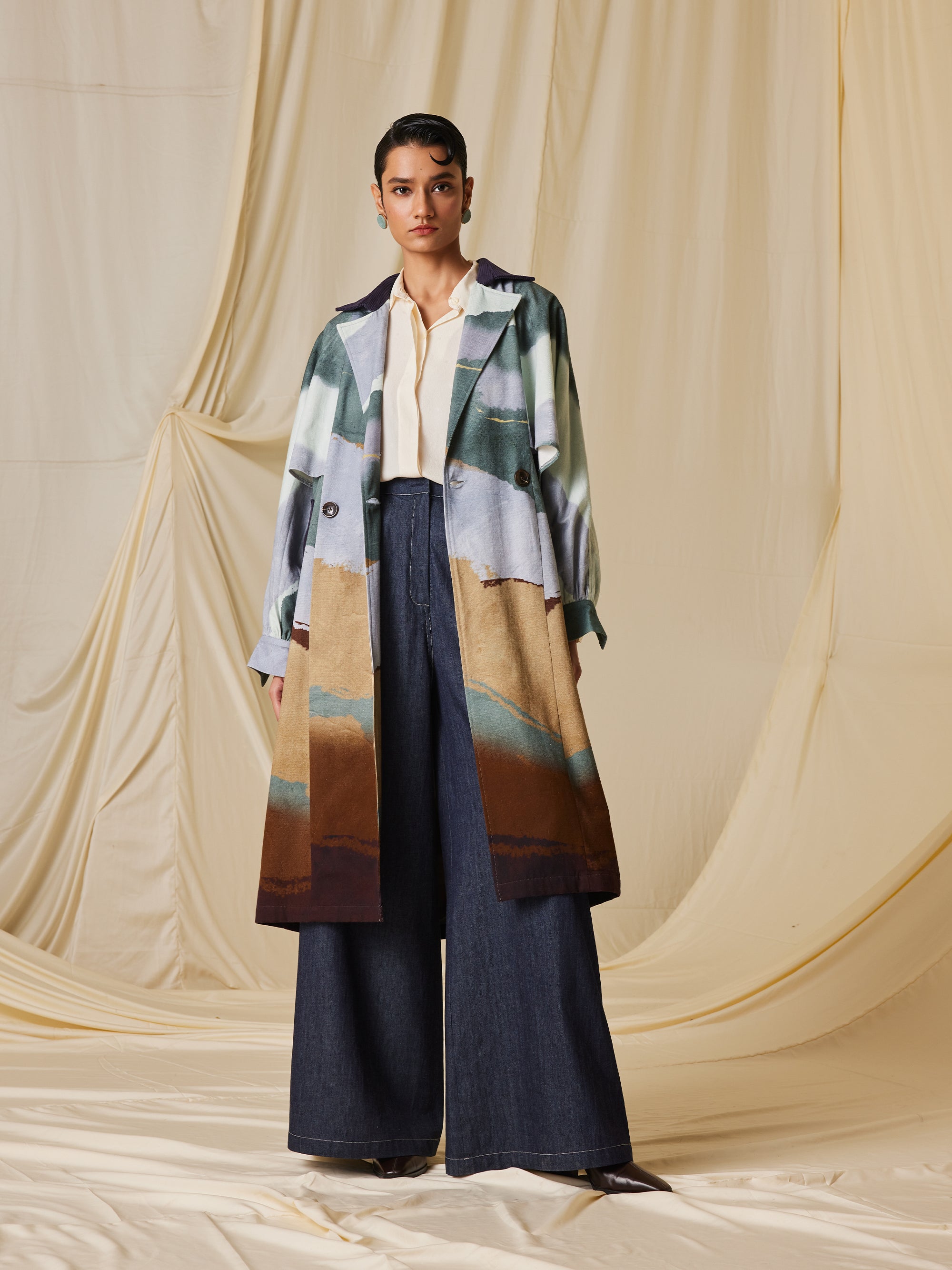 Rome Jacket | Dawn Print Long Coat For Women – CordStudio